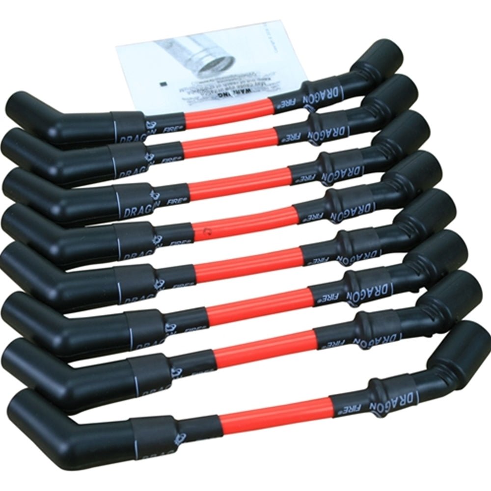 DRAGON FIRE 9.5" HIGH-HEAT Direct Fit Spark Plug Wire Set - RED ...